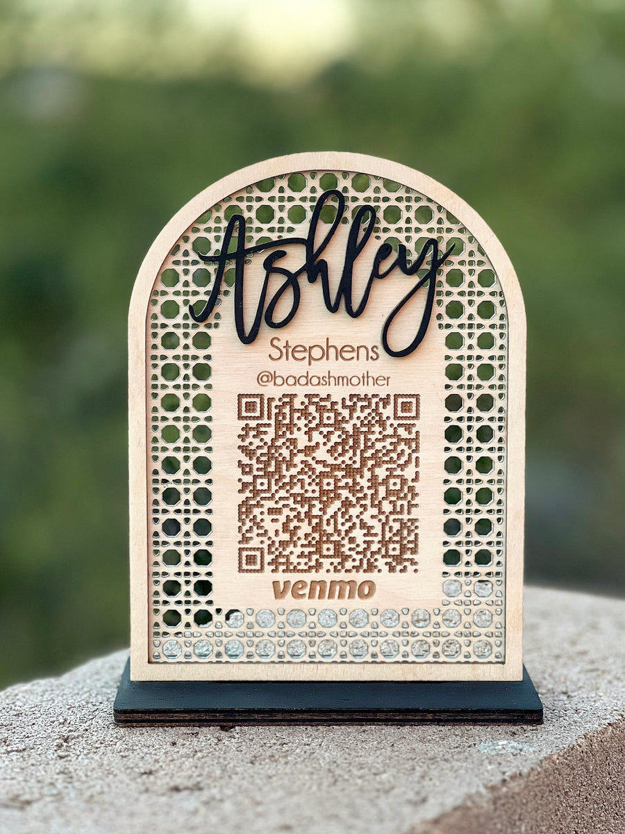 Personalized QR Code Tip Sign, Tip Display Sign Laser Engraved – Baby Maes